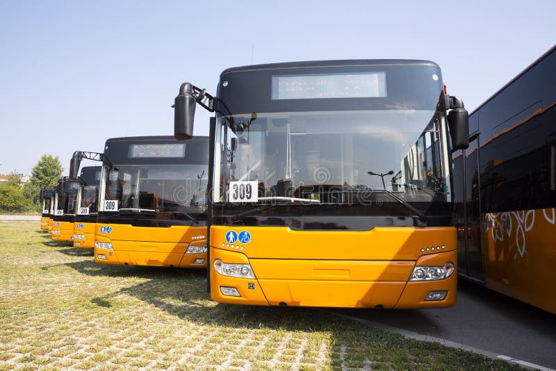 Public Transportation New Buses Front Stock Image - Image of traveling ...
