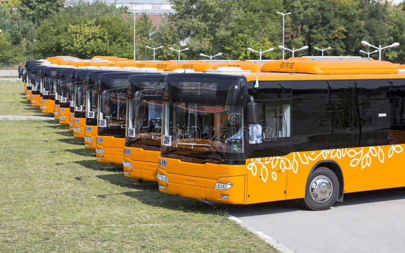 Public Transportation New Busses Front Editorial Photo - Image of ...