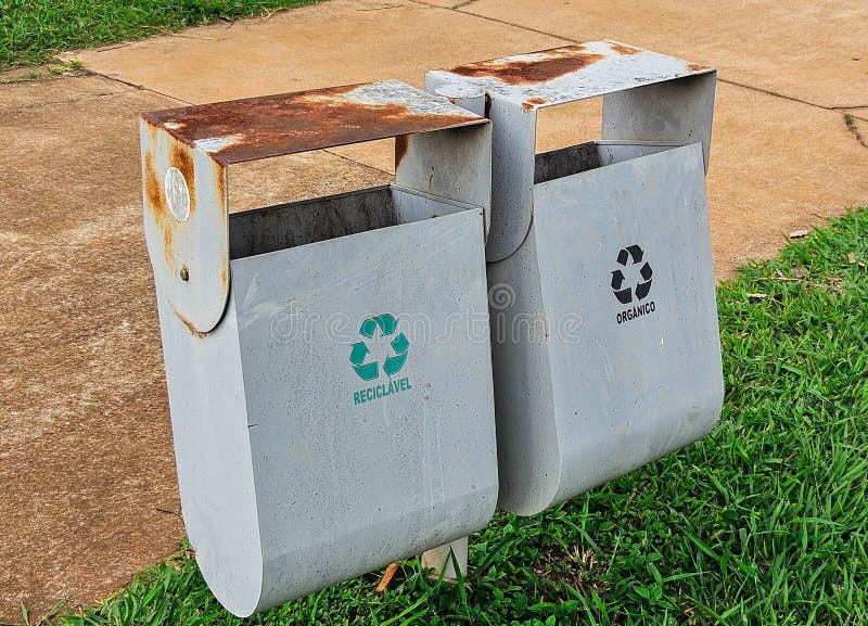 Public Trash Can Full of Garbage in the City Stock Image - Image of ...