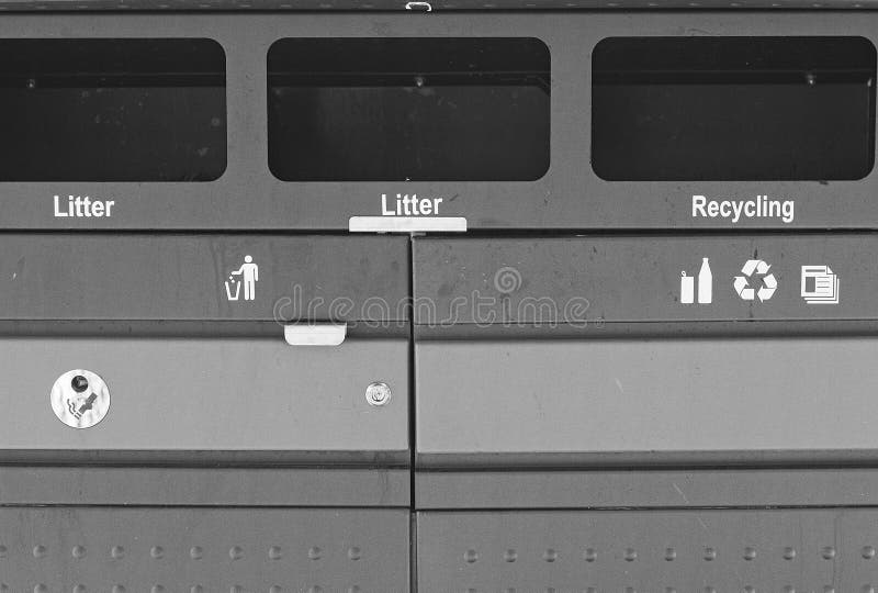 Public Waste Bin for Litter and Recycling Stock Image - Image of ...