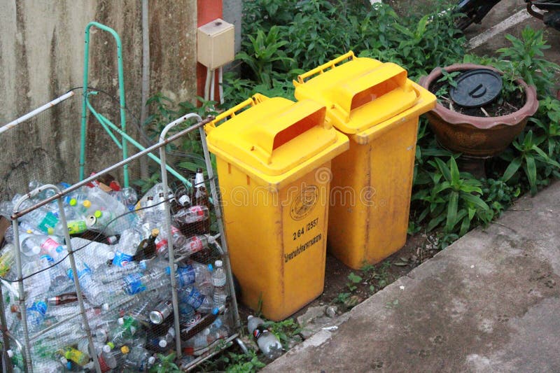 Public Yello Garbage Bins stock photo. Image of waste - 280925064