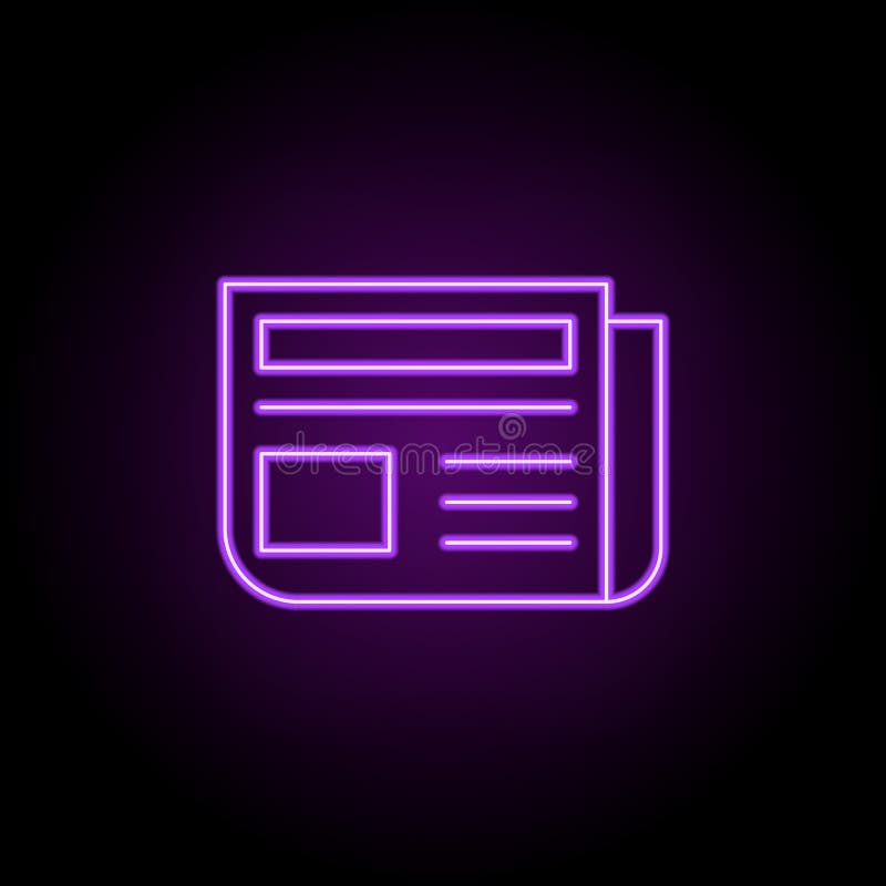 Publications Line Icon. Elements of Web in Neon Style Icons Stock ...