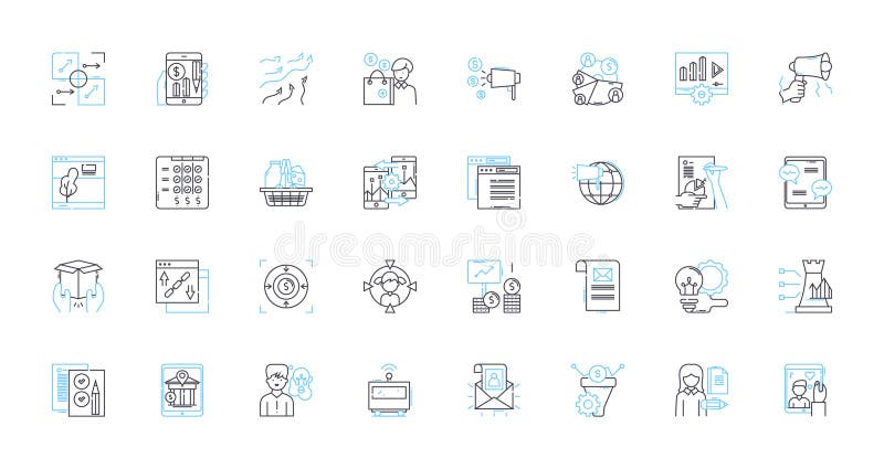 Publicity Company Linear Icons Set. Promote, Visibility, Exposure ... Publicity Company Linear Icons Set. Promote, Visibility, Exposure ...