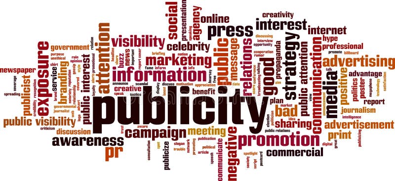 Publicity word cloud stock vector. Illustration of recognition - 179077002