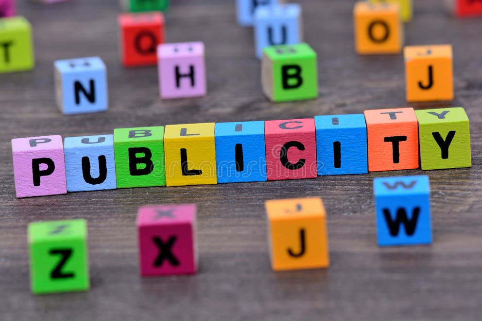 Publicity word on table stock image. Image of customer - 94084769