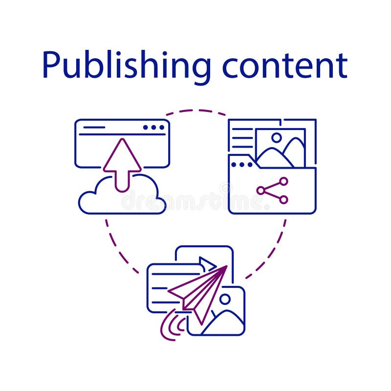 Publishing Content Simple Set. CMS Concept Icon Stock Vector ...