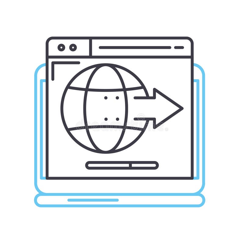 Publishing Platform Line Icon, Outline Symbol, Vector Illustration ...