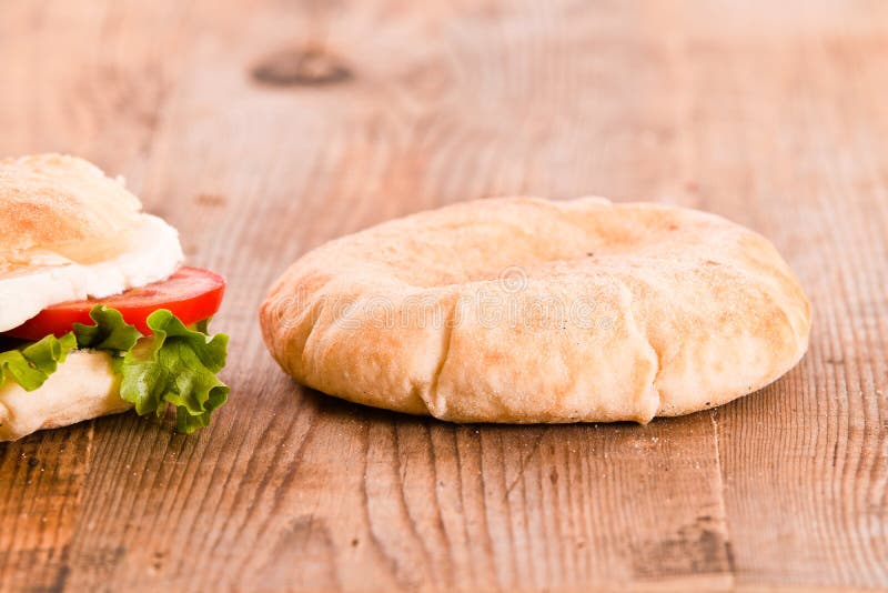 Puccia Bread with Mozzarella and Tomato. Stock Photo - Image of italian ...