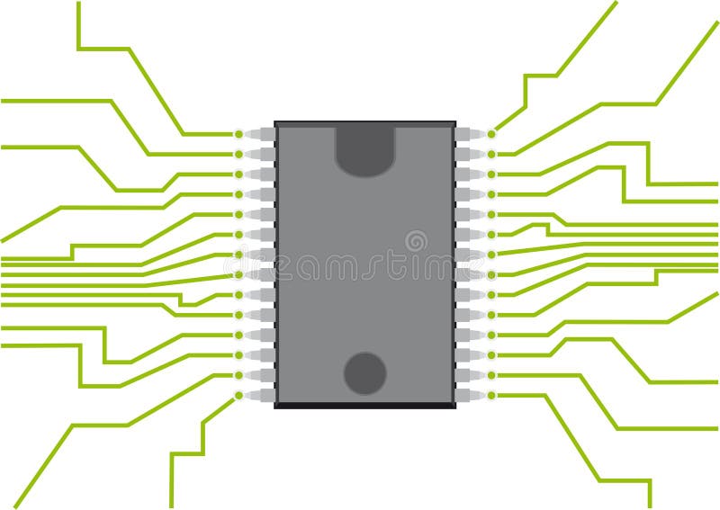 Icône De Puce Informatique En Style Plat Illustration Du Vecteur De ...