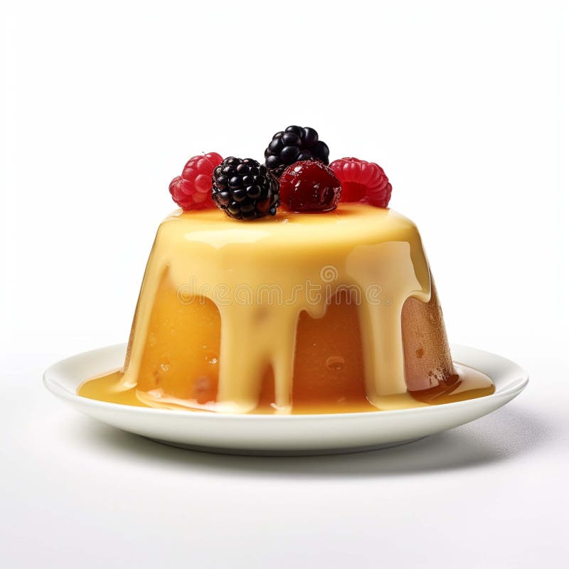 Pudding Against a Isolate ,white Background - Generative Ai ...