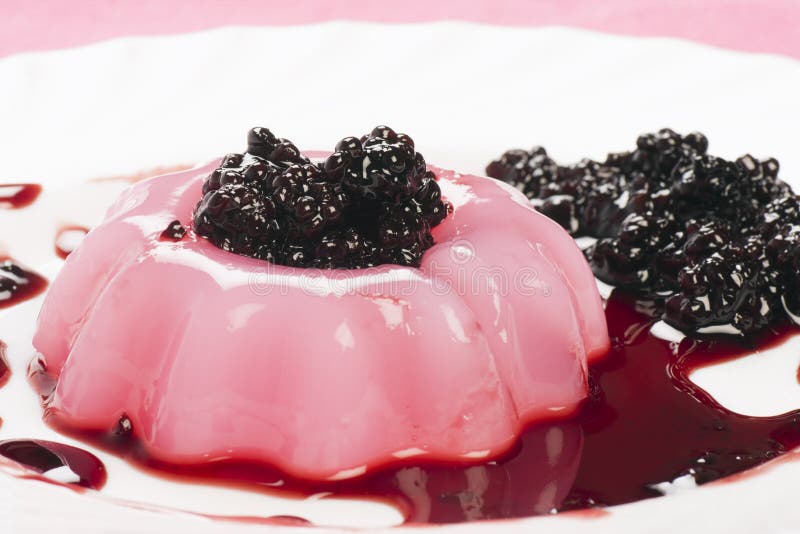 Pink pudding dessert stock image. Image of chocolate - 138140741