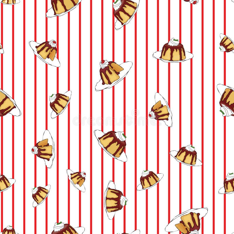 Pudding Chocolate Topping Stripe Background Seamless Vector Pattern ...