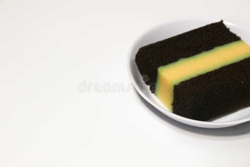 Pudding-covered Sponge Cake or Chocolate-covered Sponge Cake. Selective ...