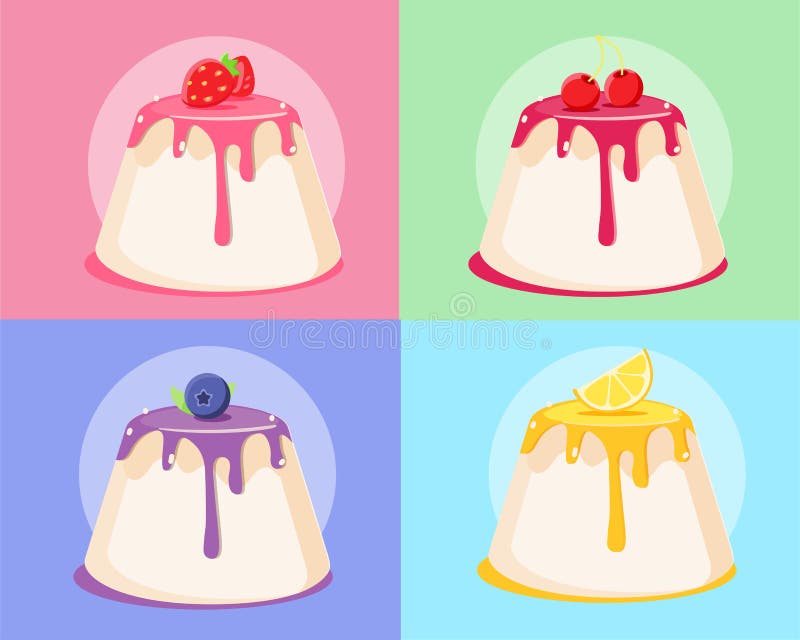 Pudding Custard Sweet Dessert, Vector Illustration Stock Vector ...