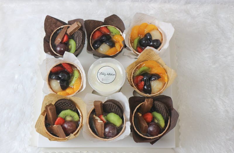 Pudding Decorated with Mint and Chocolate in a Cup. Editorial Stock ...