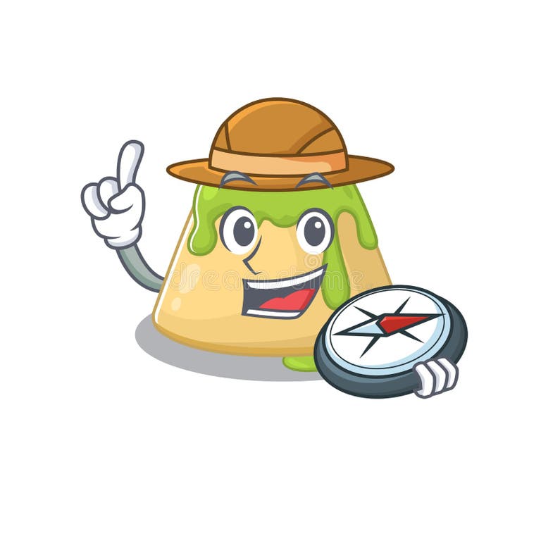 Pudding Green Tea an Experienced Explorer with a Compass Stock Vector ...