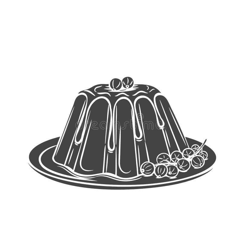 Pudding icon badge dessert stock vector. Illustration of dessert ...