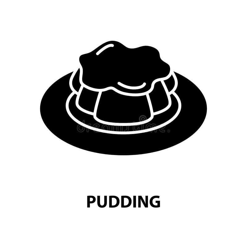 Pudding Icon, Black Vector Sign with Editable Strokes, Concept ...