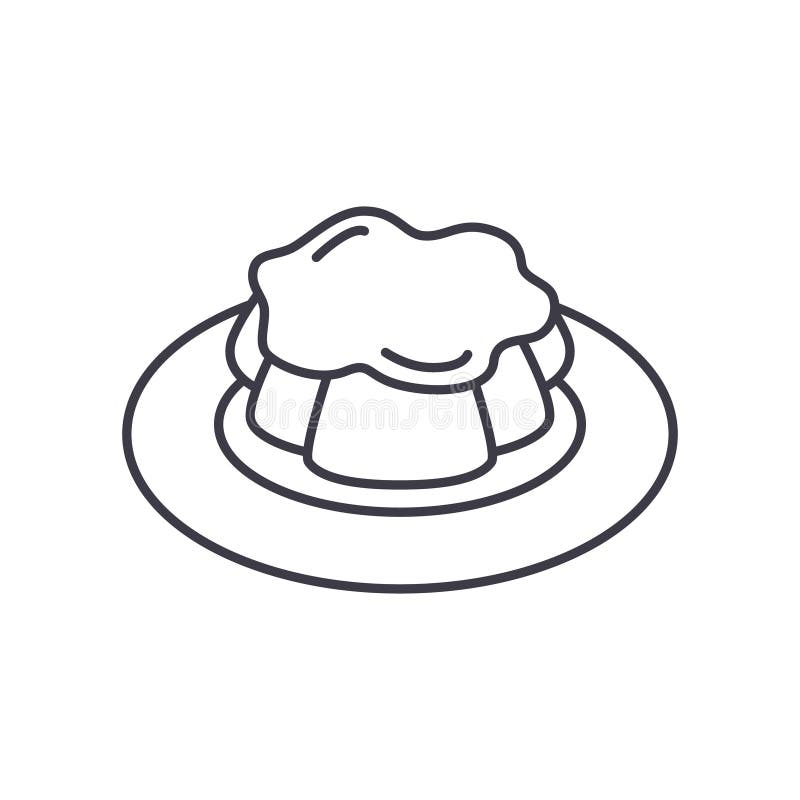 Pudding Linear Icon. Modern Outline Pudding Logo Concept on Whit Stock ...