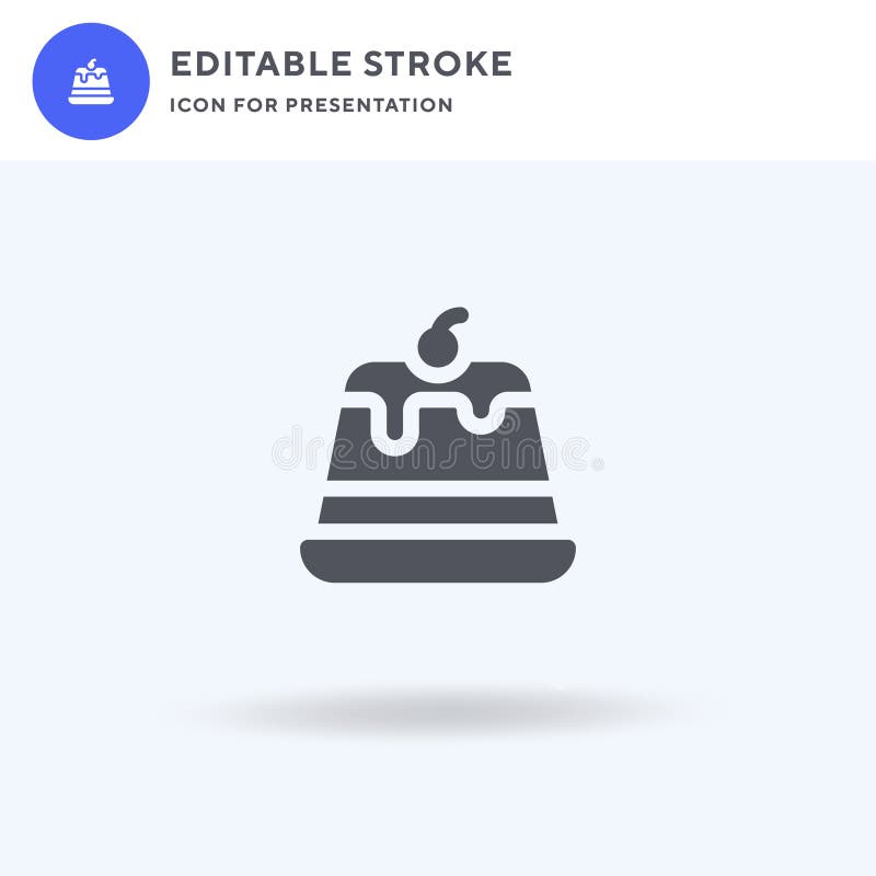 Pudding Icon Vector, Filled Flat Sign, Solid Pictogram Isolated on White, Logo Illustration ...