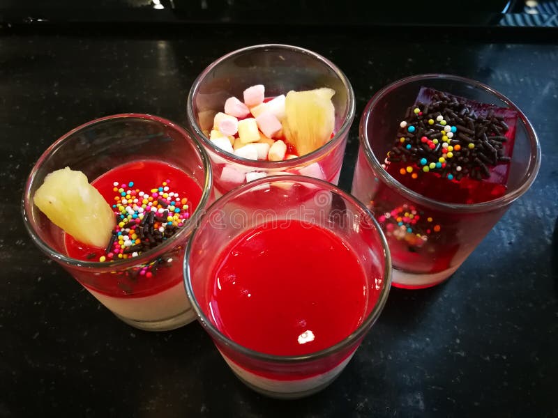 Pudding Jelly with Variety of Topping Stock Image - Image of food ...