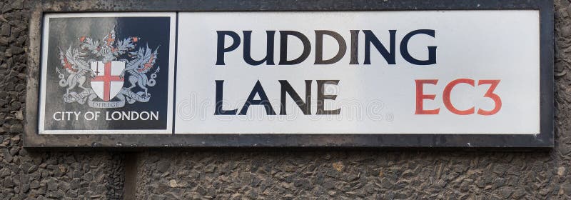 Street Name of Pudding Lane, Where the Great Fire of London Started in ...