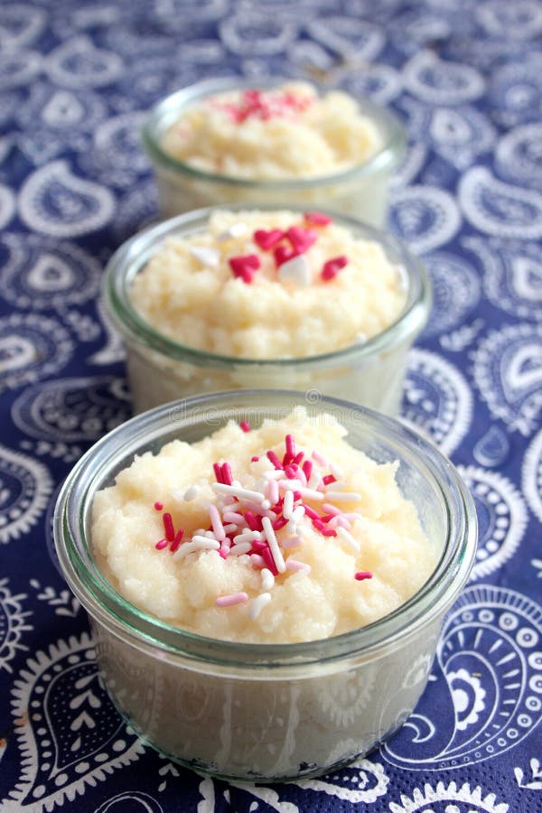 Pudding of Milk and Semolina Stock Photo - Image of sprinkles, milk ...
