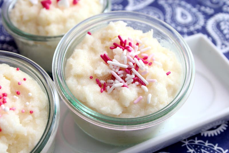 Pudding of Milk and Semolina Stock Photo - Image of sprinkles, pudding ...