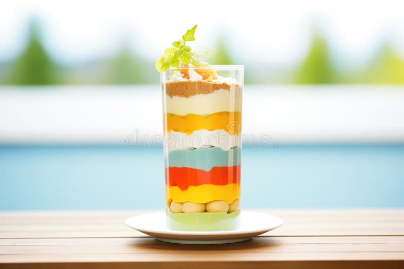 Pudding Parfait Layers in Glass, Contrasting Colors Stock Photo - Image ...