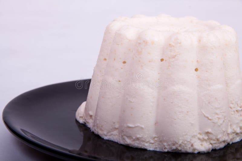 Pudding on plate stock image. Image of food, blancmange - 45662409
