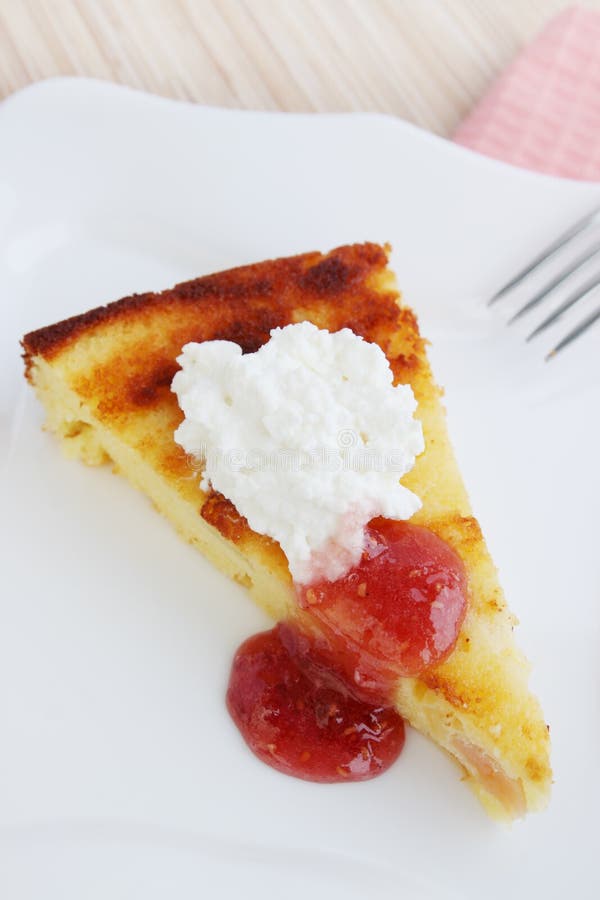 Pudding with raspberry jam stock image. Image of dessert - 39129613