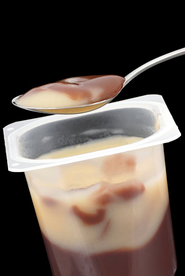 Mixed pudding with spoon stock image. Image of spoon - 26840699