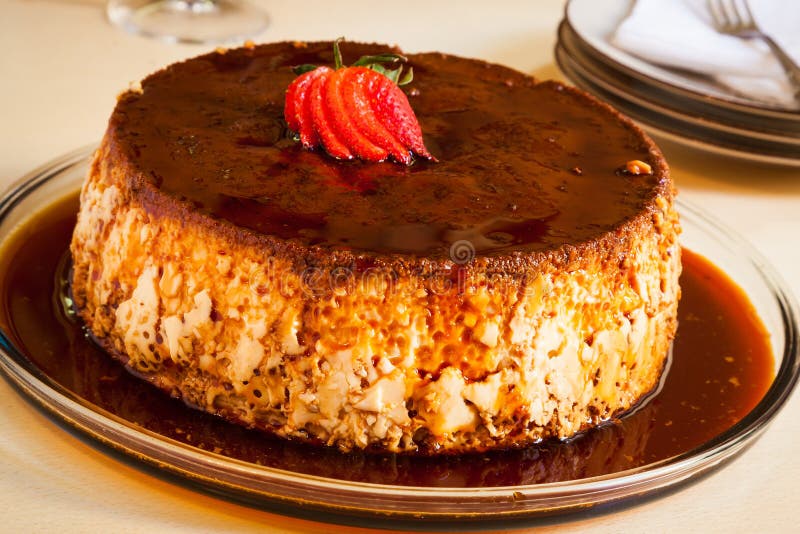 Pudding stock photo. Image of rustic, spanish, flan, wooden - 90705746