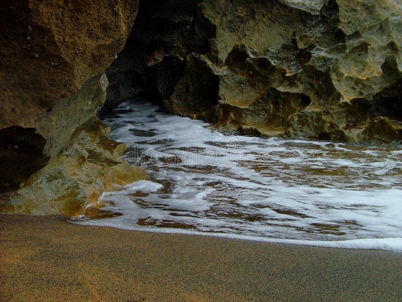 Puddle stock photo. Image of water, beach, golden, ocean - 97966