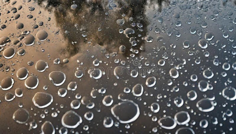 Puddle with Bubbles and Water Circles during Heavy Stock Illustration ...