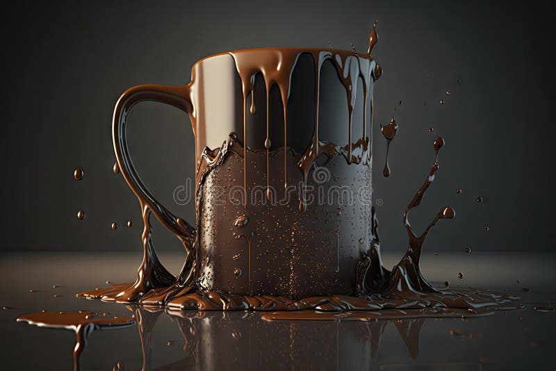 Puddle of Coffee Drizzle on the Surface of Iron Mug Stock Illustration ...