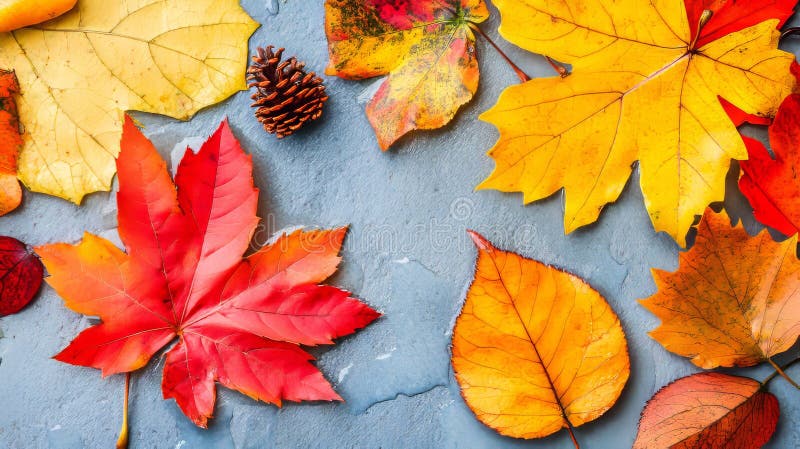 A Puddle, Edged with Fall Foliage, Captures the Vibrant Colors in Its ...