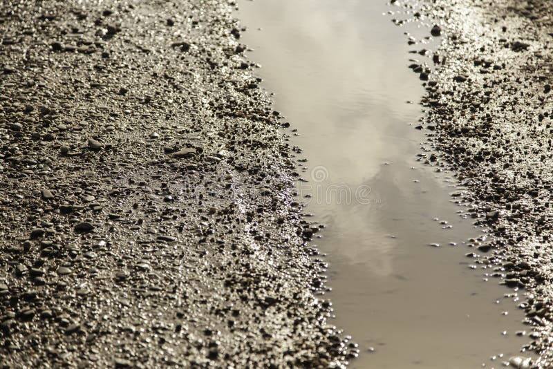Puddle in the field stock image. Image of rural, country - 81265829