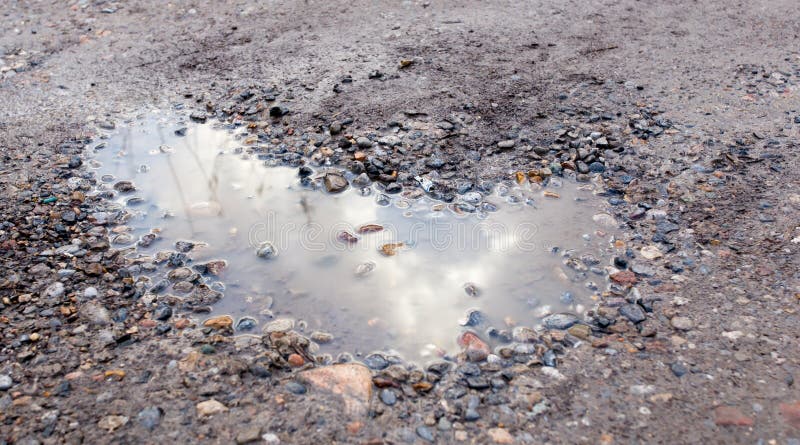 Puddle on the Ground in Nature Stock Image - Image of dirt, puddle ...