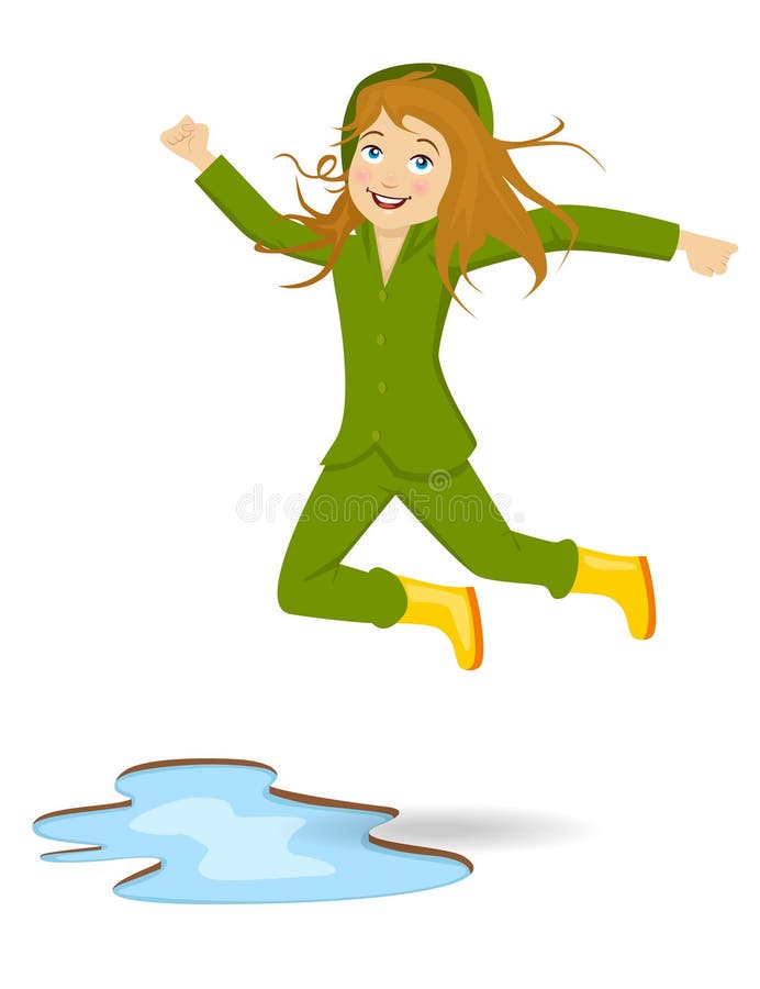 Puddle Jumping stock vector. Illustration of smiling - 45859078