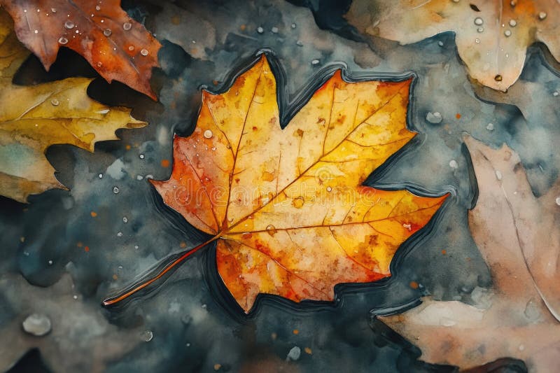 Puddle Leaf Float stock photo. Image of beauty, serenity - 380533924