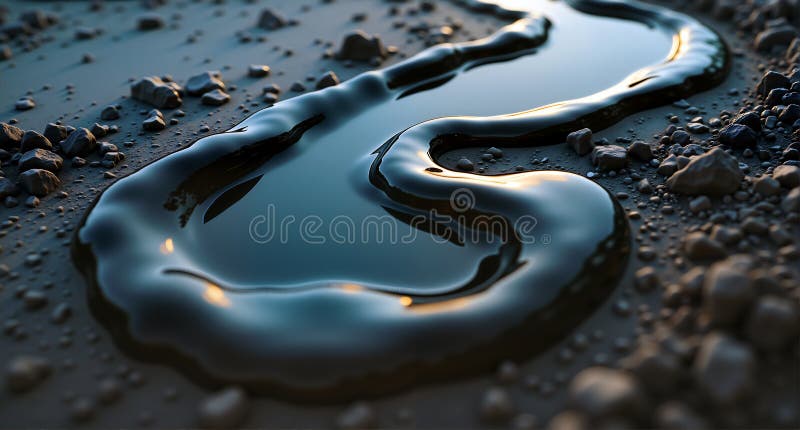 Puddle oil in ground stock illustration. Illustration of paint - 367851316
