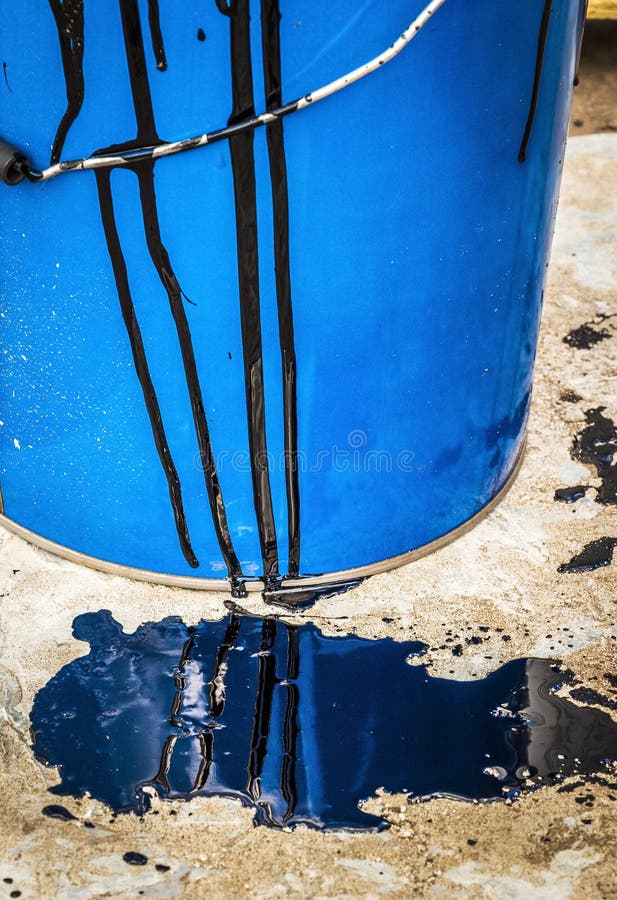 The Puddle Paint on the Ground Stock Image - Image of blue, bright ...
