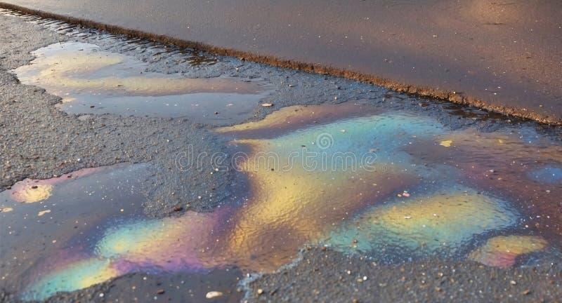 Puddle on a Paved Surface. the Puddle is Reflecting the Sky, Creating a ...