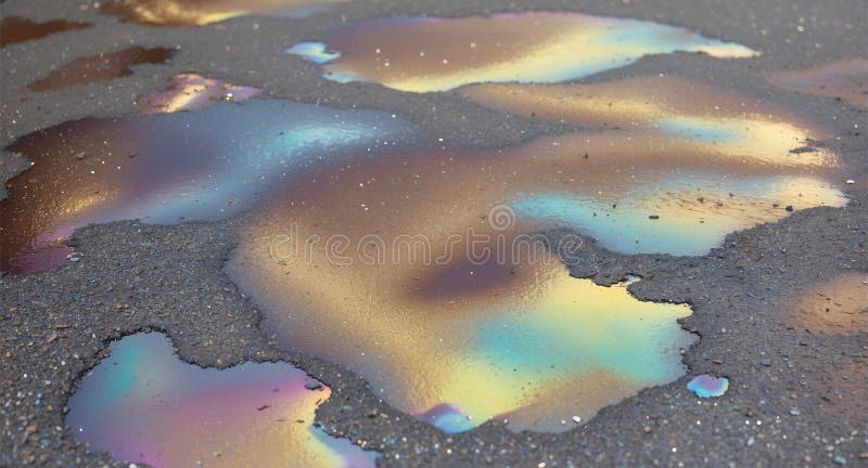 Puddle on a Paved Surface. the Puddle is Reflecting the Sky, Creating a ...