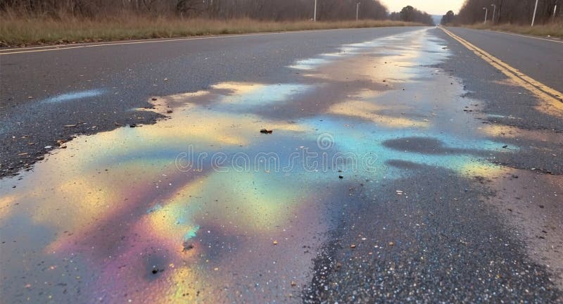 Puddle on a Paved Surface. the Puddle is Reflecting the Sky, Creating a ...