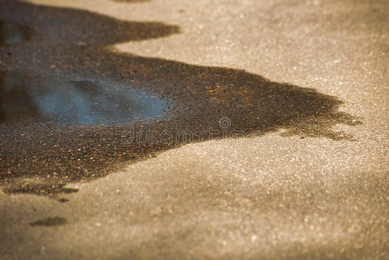 Puddle on the Pavement Side Stock Image - Image of surface, sidewalk ...