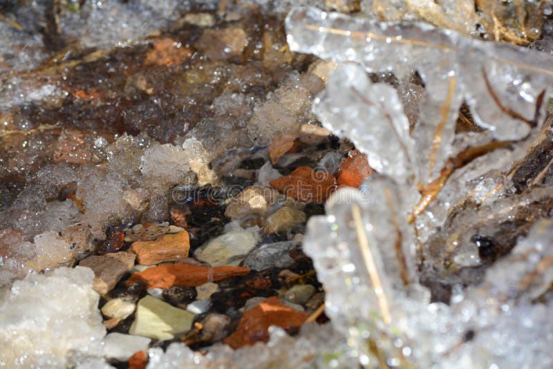 Puddle of melted water stock photo. Image of frost, snow - 124725832