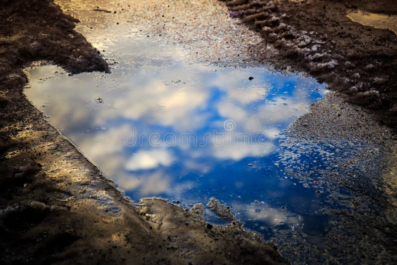 Puddle reflection stock photo. Image of street, reflection - 49398208