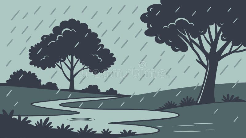 Puddle Reflection, Nature and Water Illustration Vector Design ...
